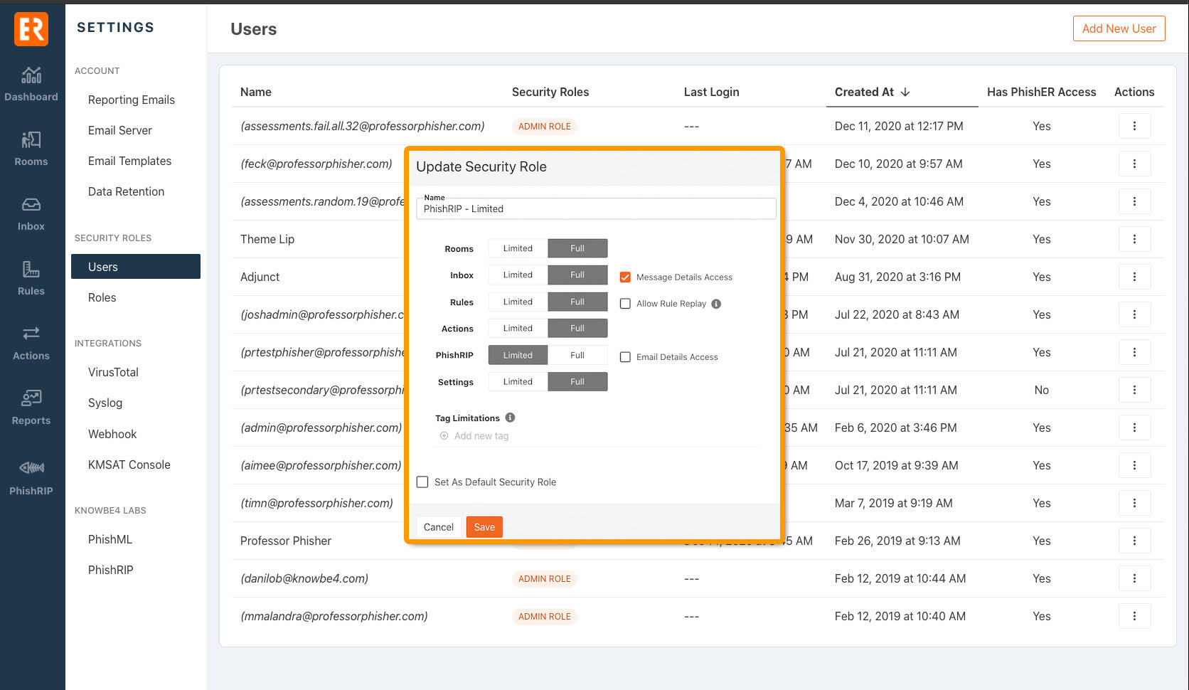 KnowBe4 Launches New PhishER Security Roles Email Security Feature